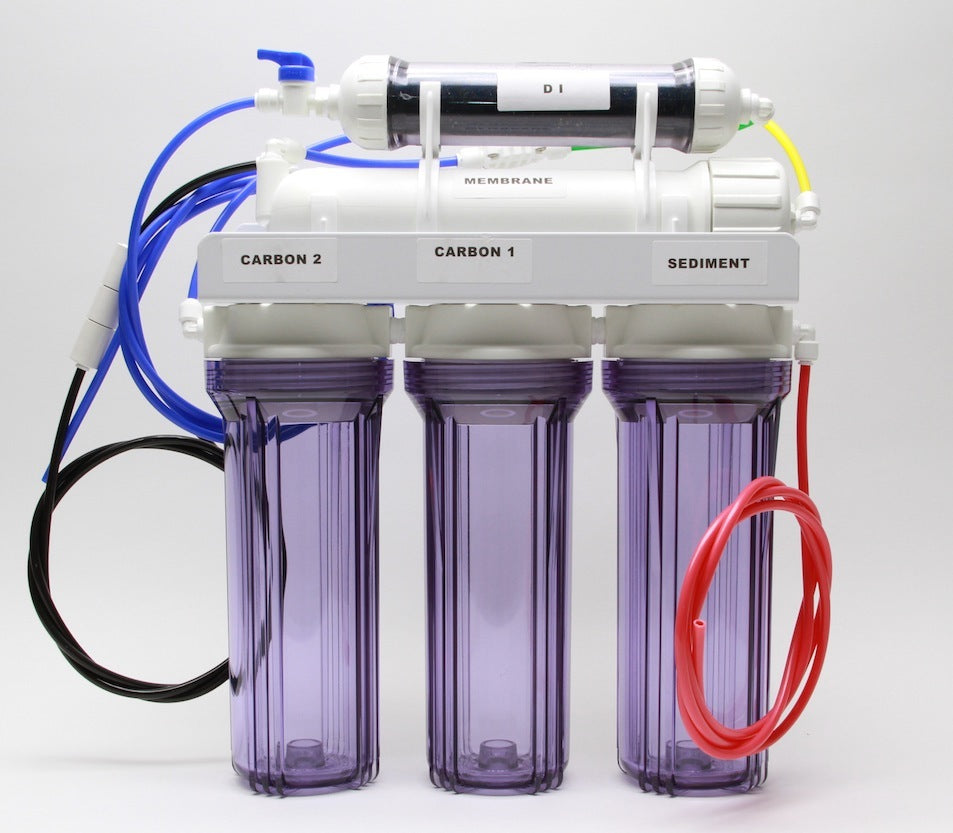 100GPD 5 Stage RO-DI System With Clear Housing
